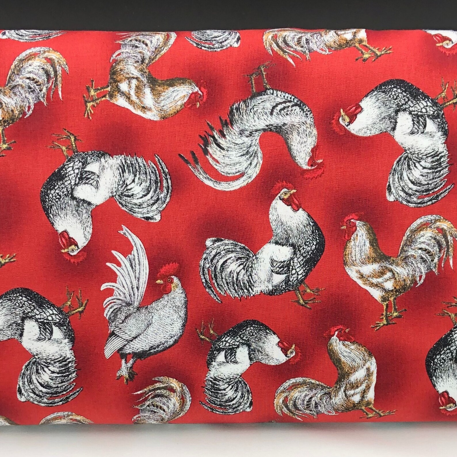 Chicken Fabric / 100% Cotton Fabric / Chicken Toss on Red / - Etsy