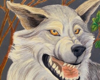 Wolf Colored Pencil Drawing - Etsy