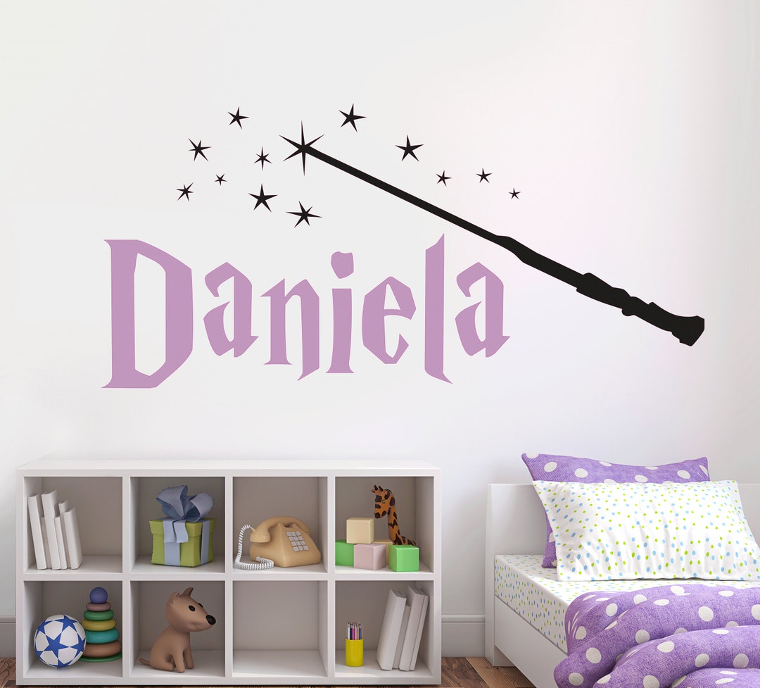 Personalized Magic Wand Name Wall Decal - Magic Wand Name Vinyl Wall ...