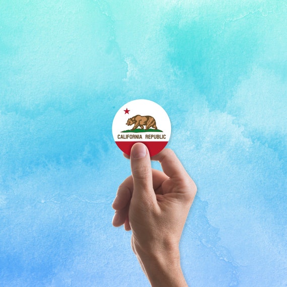 Round California Republic Sticker Decal | Etsy