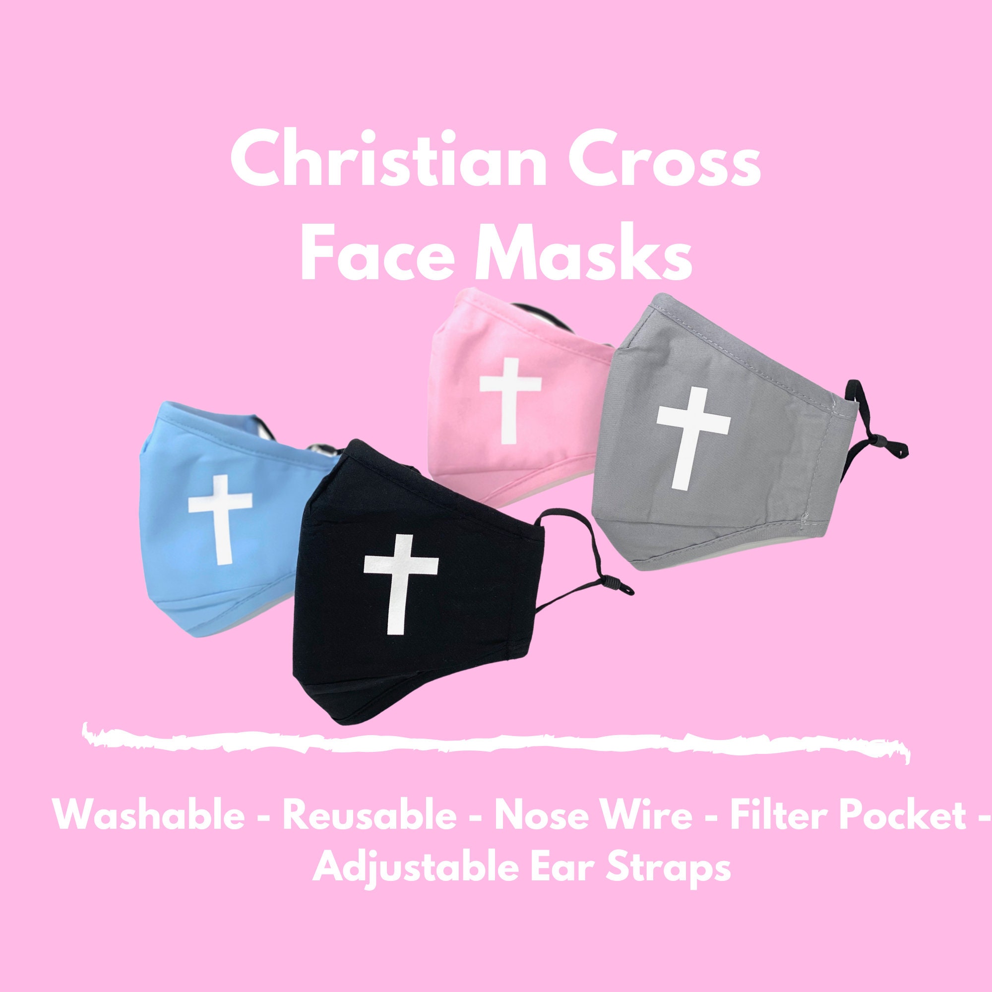 Designer Bible Scripture Face Mask with Filters Christian | Etsy