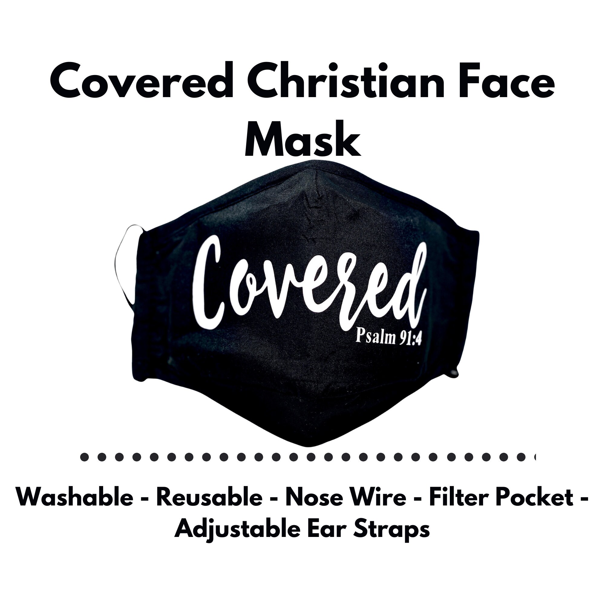 Designer Bible Scripture Face Mask with Filters Christian | Etsy