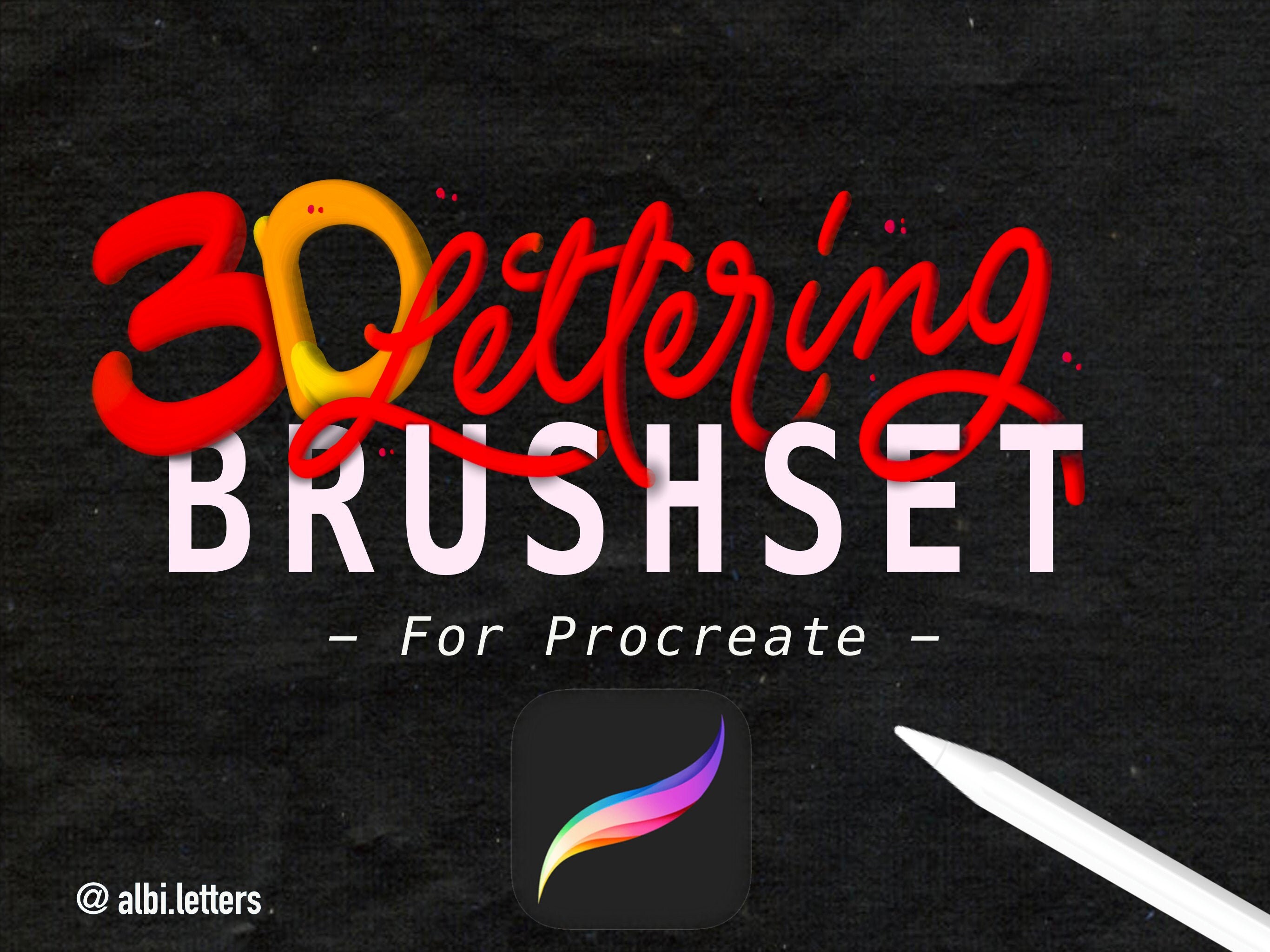 3d-lettering BRUSHSET for Procreate Digital Satisfying Lettering ...