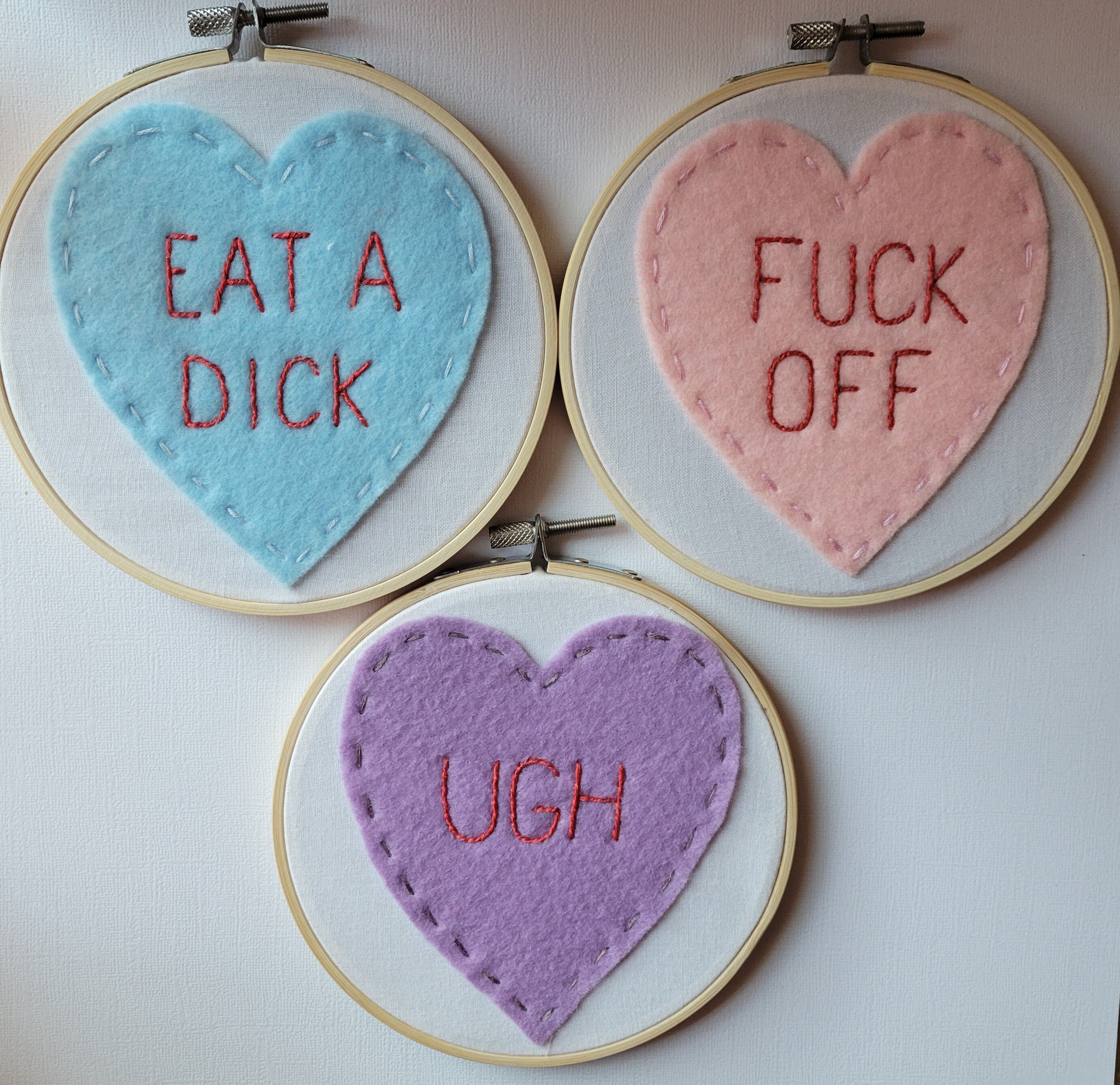 Sweet & Sour Conversation Hearts Hoop Art 5 Inch - Etsy