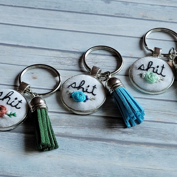 Embroidered Keychain - Etsy