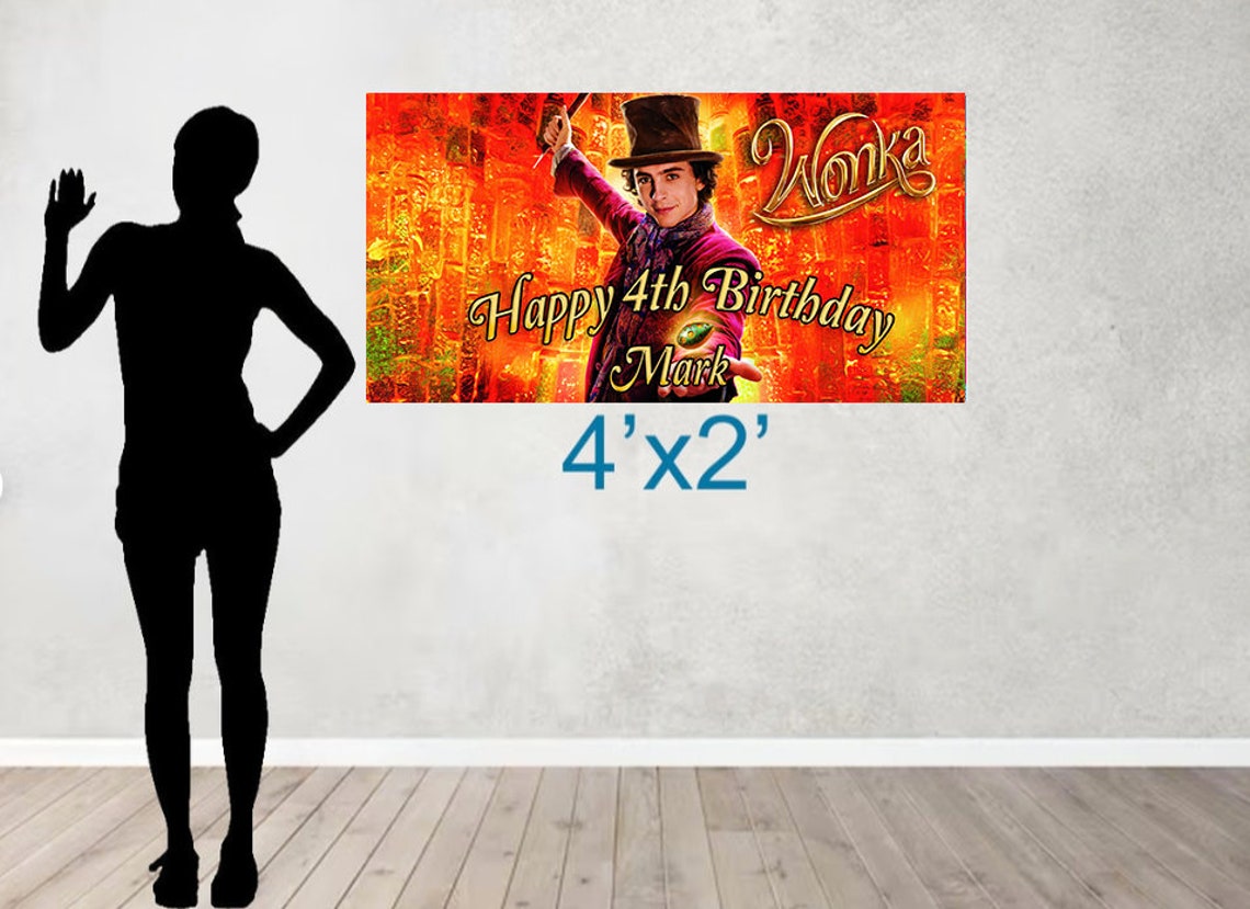Wonka Birthday Banner, Willy Wonka Personalized Banner, Party Decor - Etsy
