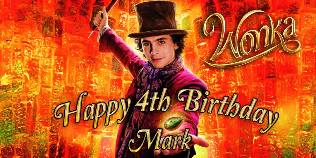Wonka Birthday Banner, Willy Wonka Personalized Banner, Party Decor ...