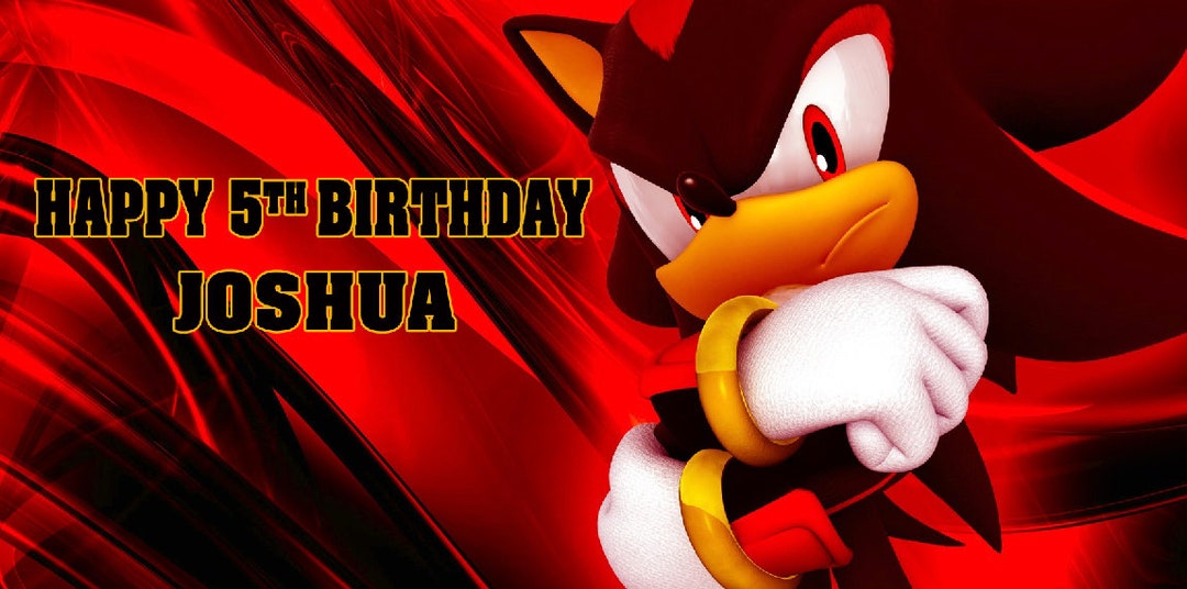 Shadow the Hedgehog Birthday Banner, Shadow the Hedgehog Personalized ...