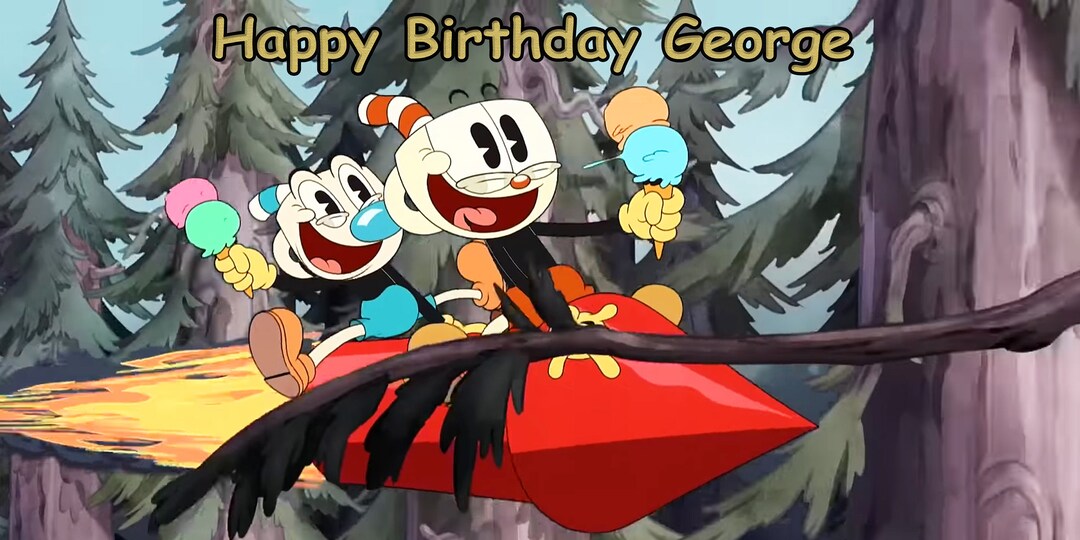 Cuphead Birthday Banner,games Birthday Banner, Cuphead Customized ...