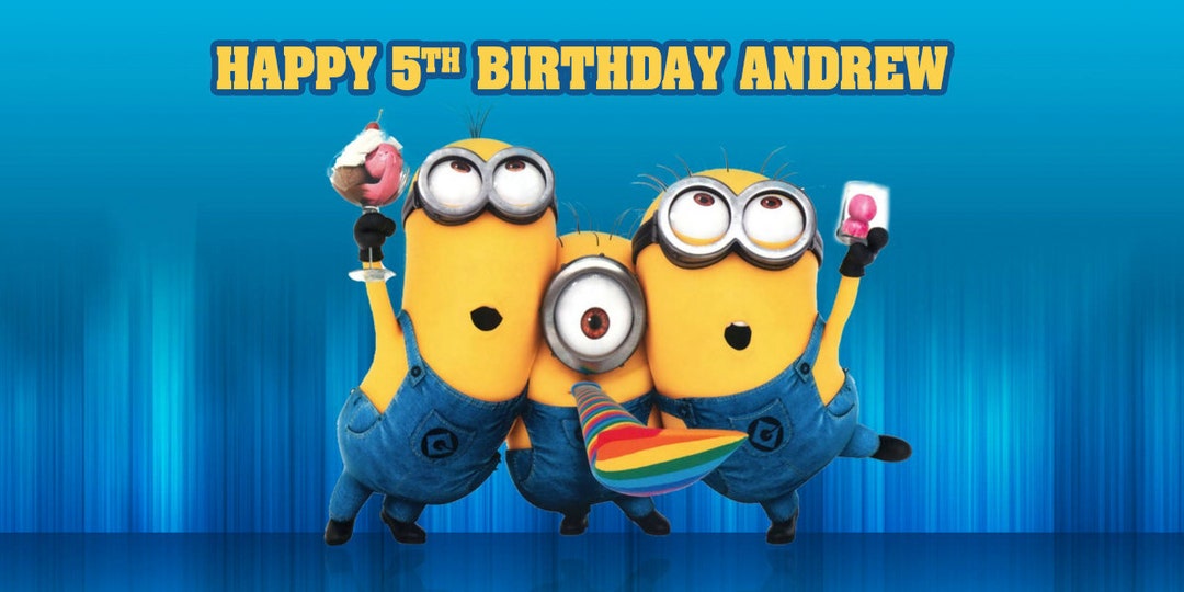 Minions Personalized Banner, Despicable Me Minions Banner, Party Decor ...