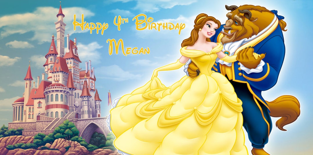 Beauty and the Beast Banner, Beauty and the Beast Personalized Banner ...