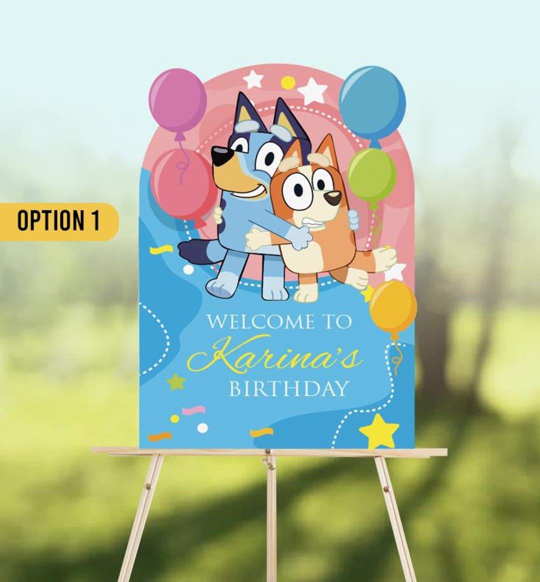 Bluey Birthday Party Welcome Sign, Bluey Sign, Welcome Sign, Party ...