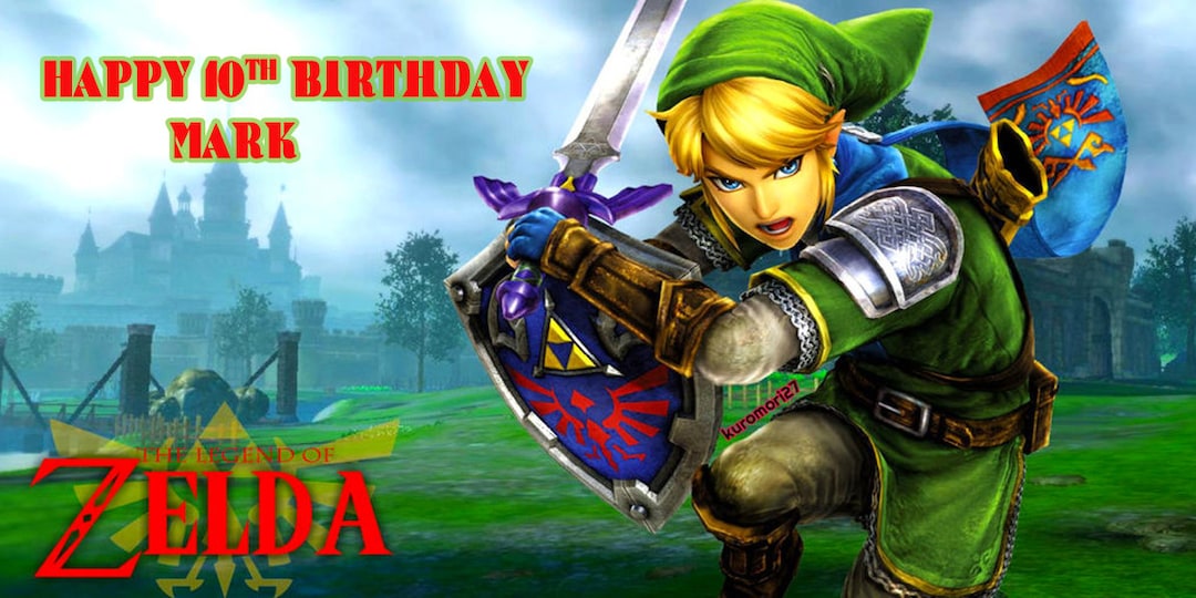 Legend of Zelda Birthday Banner, Zelda Personalized Banner, Games ...