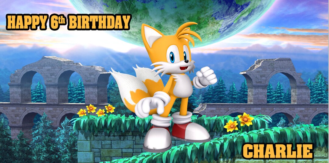 Tails the Hedgehog Banner, Tails Sonic Banner, Tails Personalized ...
