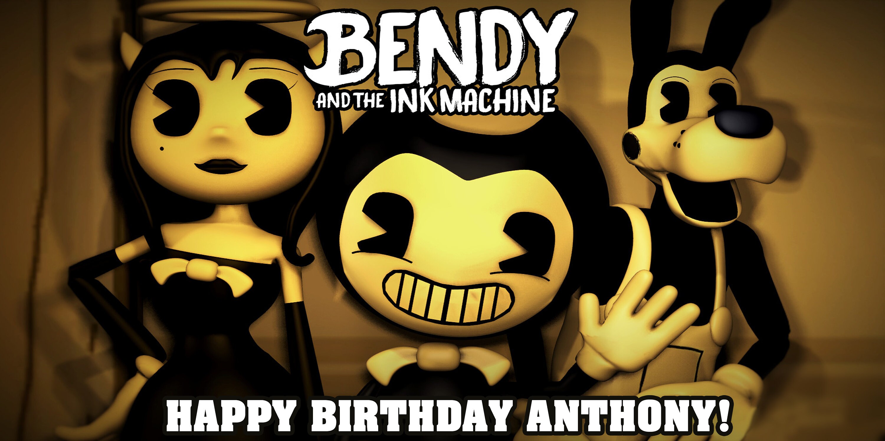 Bendy and the Ink Machine Birthday Banner, Bendy Customized Banner ...