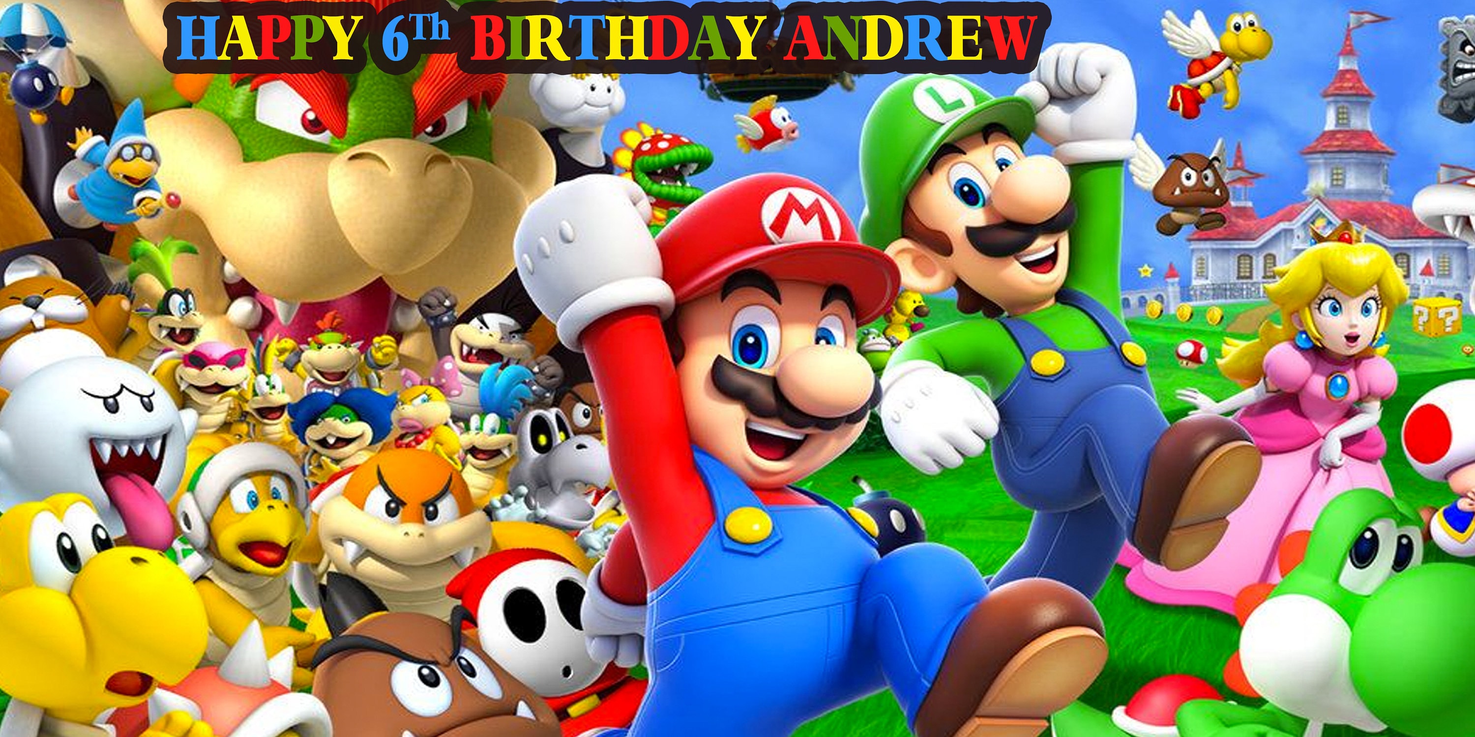Mario Bros & Luigi Birthday Banner, Super Mario Bros Personalized ...