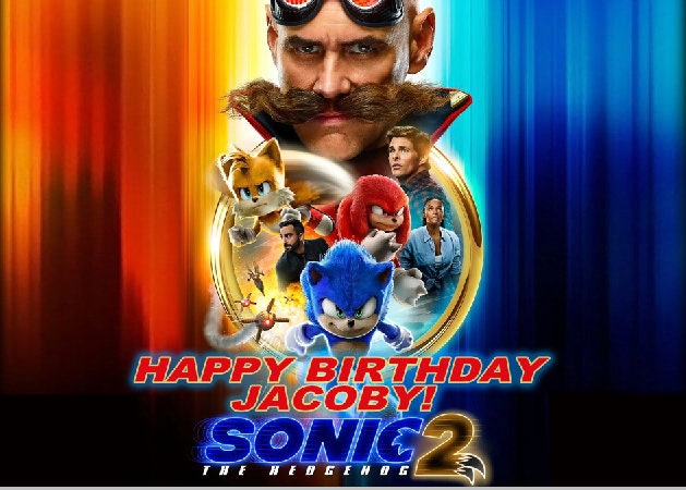 Sonic 2 Movie Birthday Banner, Sonic 2 Personalized Banner, Party Decor ...