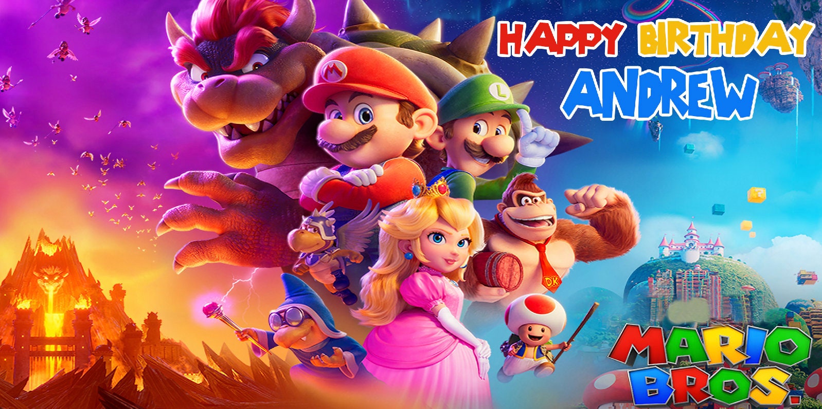 Mario Bros Movie Banner, Mario Bros Personalized Banner, Super Mario ...