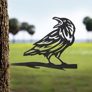 Metal Raven Bird Silhouette Birds of A Feather Rustic Outdoor Home ...