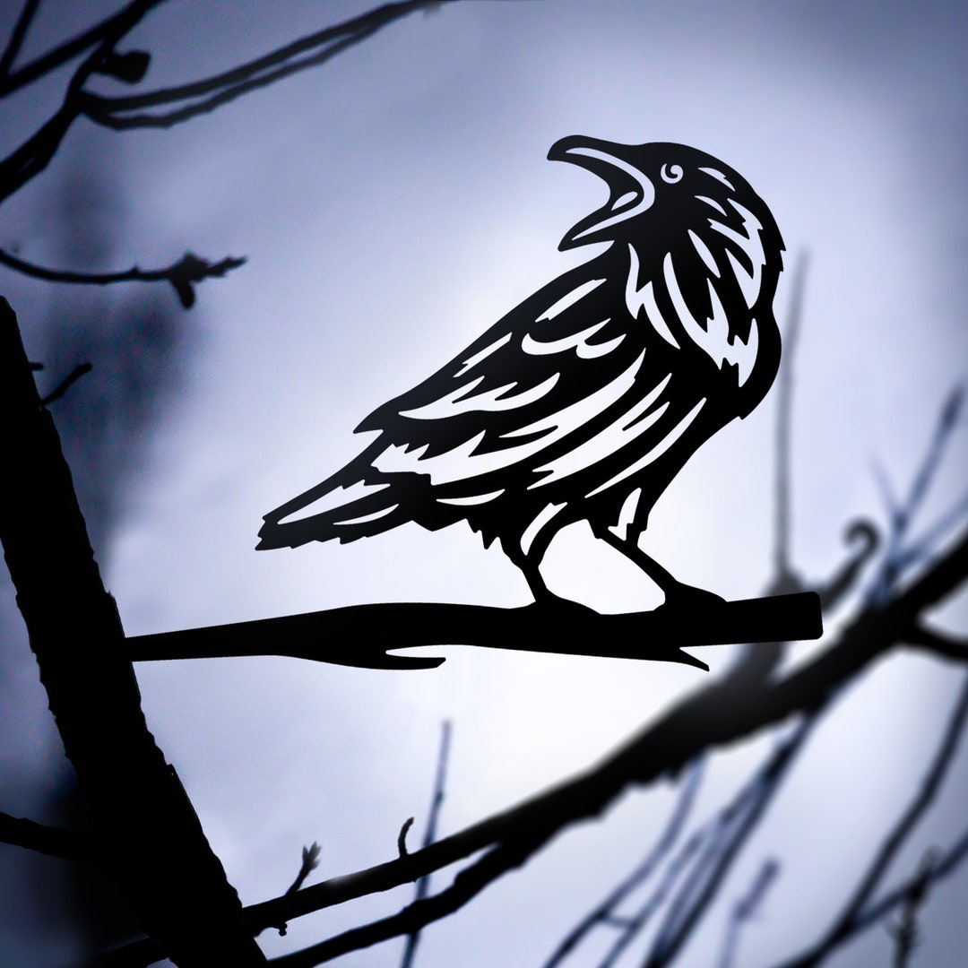 Metal Raven Bird Silhouette Birds of A Feather Rustic Outdoor Home ...