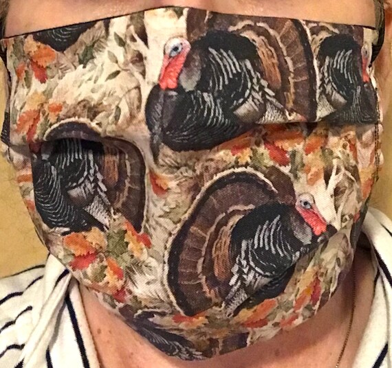 Thanksgiving Turkey Face Mask 100% Cotton Double Layer with | Etsy