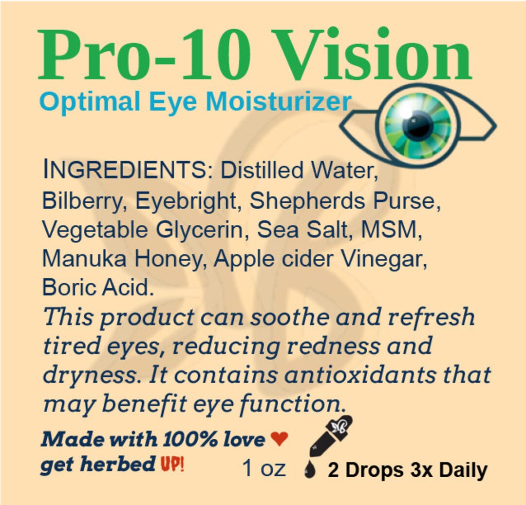 Pro-10 Vision Eye Drops 3 SEPARATE OPTIONS - Etsy