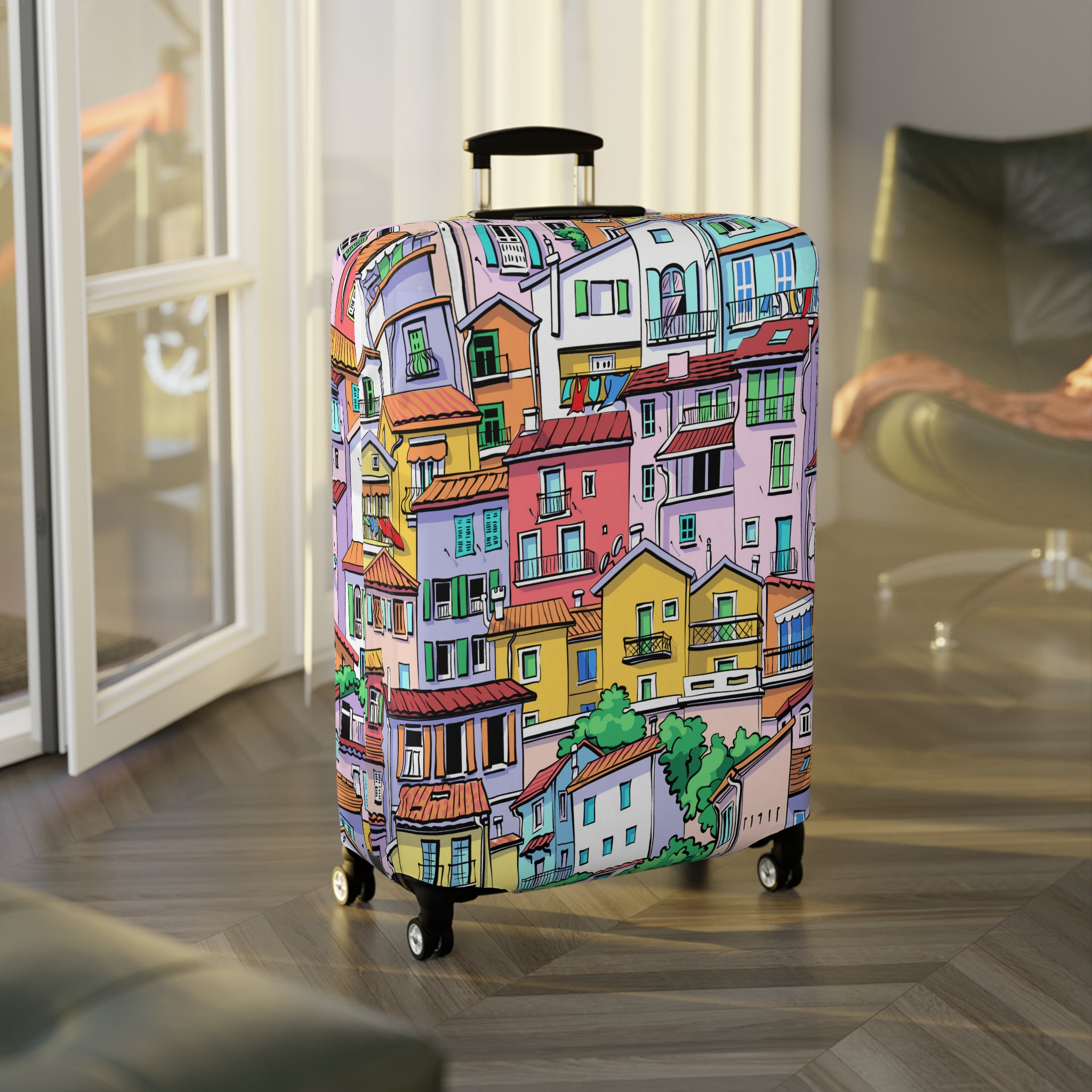 Luggage Cover Menton Old Town France Custom Print Luggage Covers ...