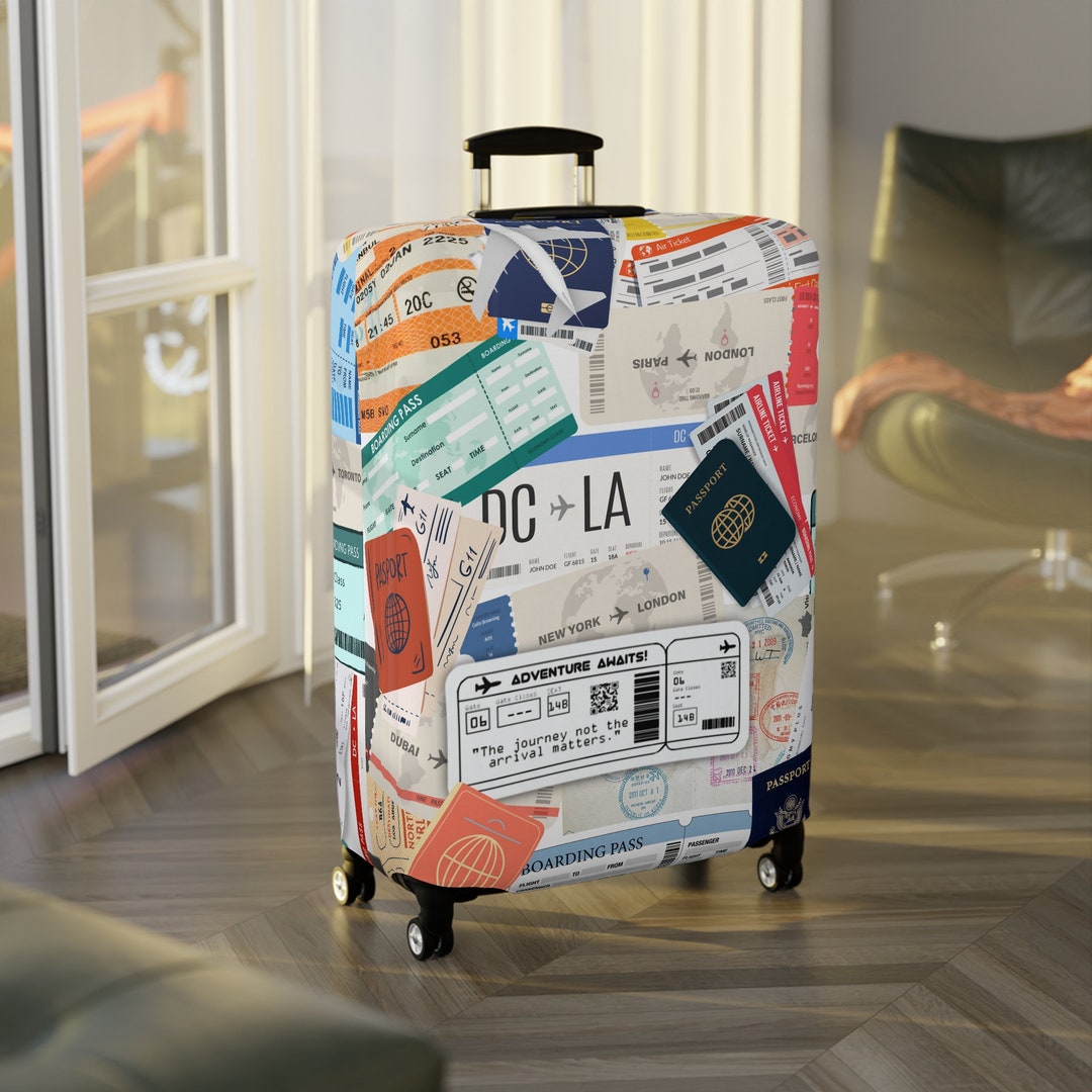 Luggage Cover - Boarding Pass/airplane Ticket | Custom Print Luggage ...
