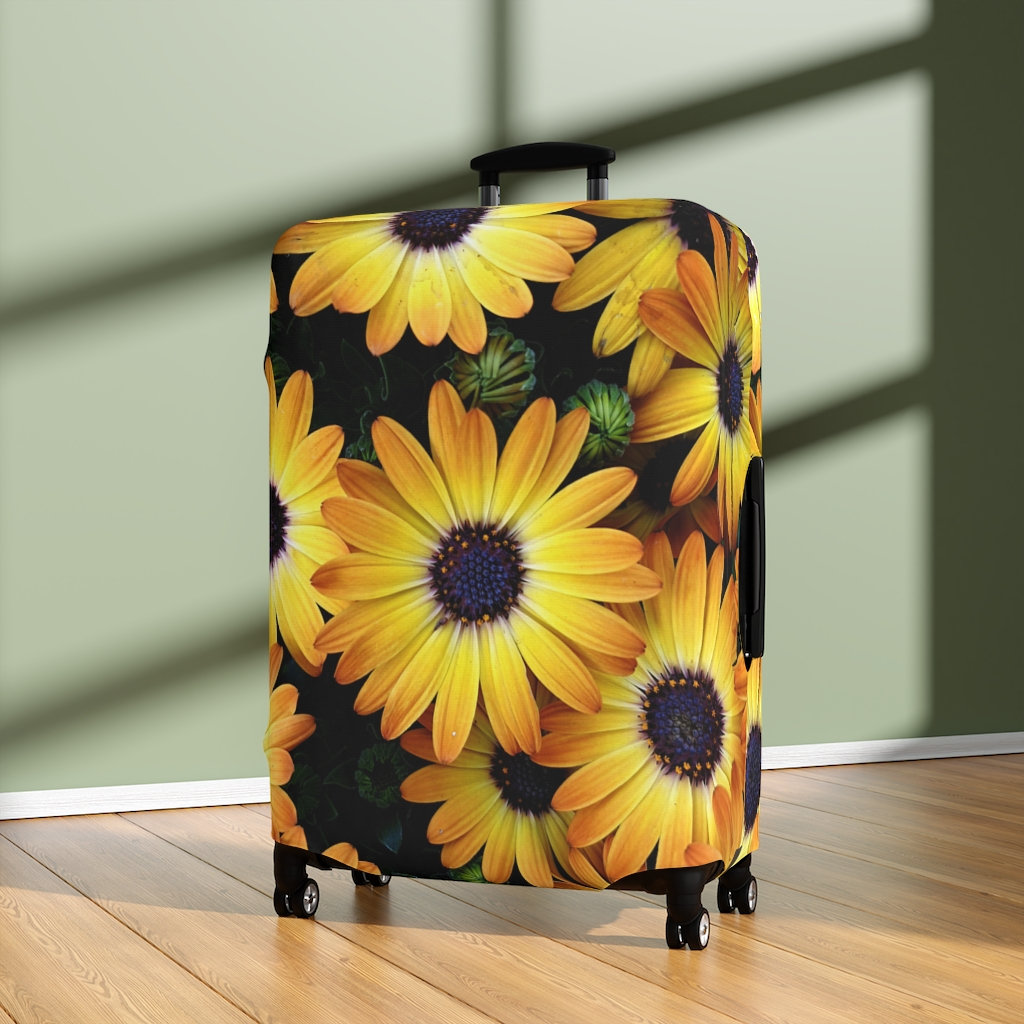 Luggage and Suitcase Covers - Yellow Sunflower Print - Elastic ...