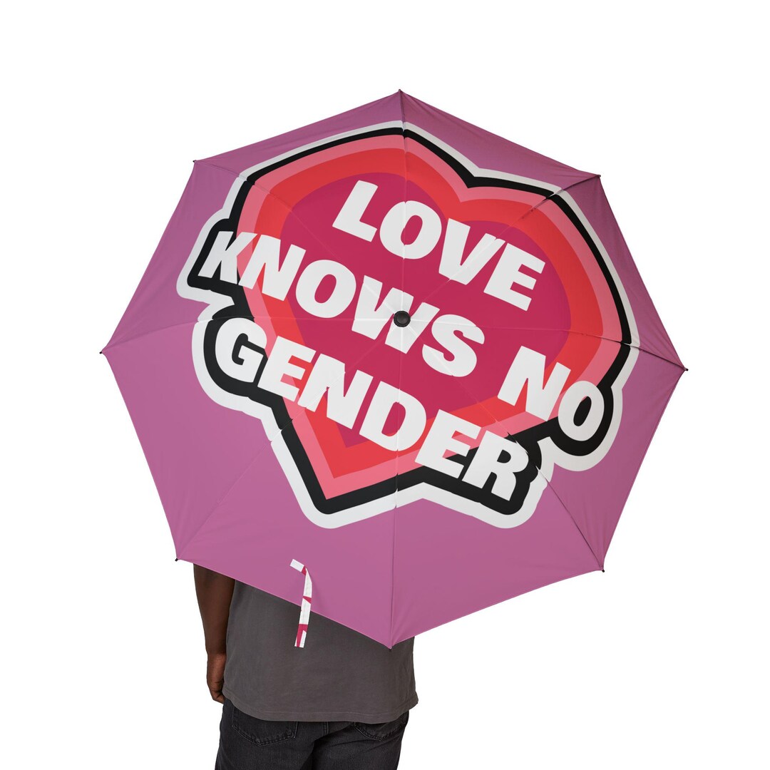 Love Knows No Gender Umbrella - Semi-automatic Travel Umbrella ...