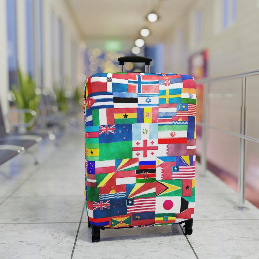 Luggage Covers - World Flags Travel - Elastic Polyester Spandex Fabric ...