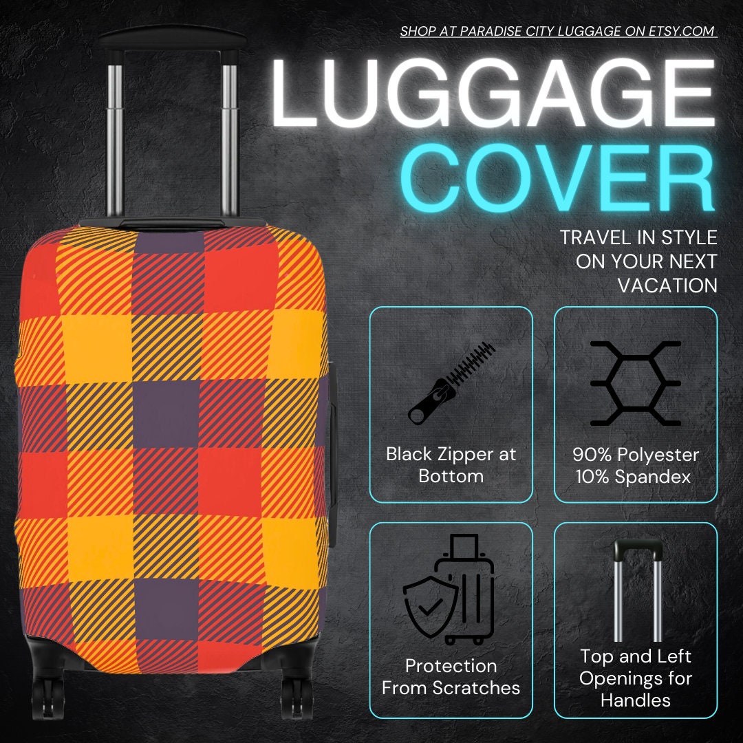Luggage Cover - Autumn Plaid Pattern | Custom Print Luggage Protectors ...
