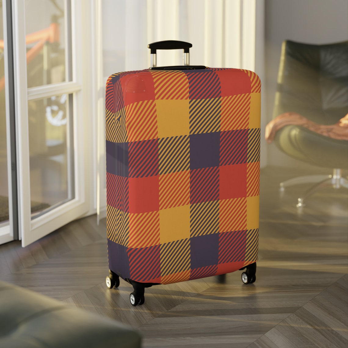 Luggage Cover - Autumn Plaid Pattern | Custom Print Luggage Protectors ...
