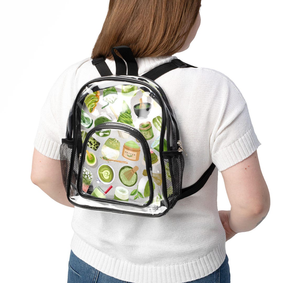 Matcha Heaven - Transparent Rave Backpack, Clear Mini Stadium Bag, EDM ...