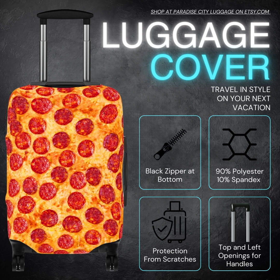 Luggage Cover Pepperoni Pizza Design Custom Print Luggage Protectors ...