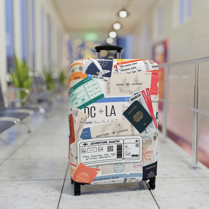 Luggage Cover - Boarding Pass/airplane Ticket | Custom Print Luggage ...