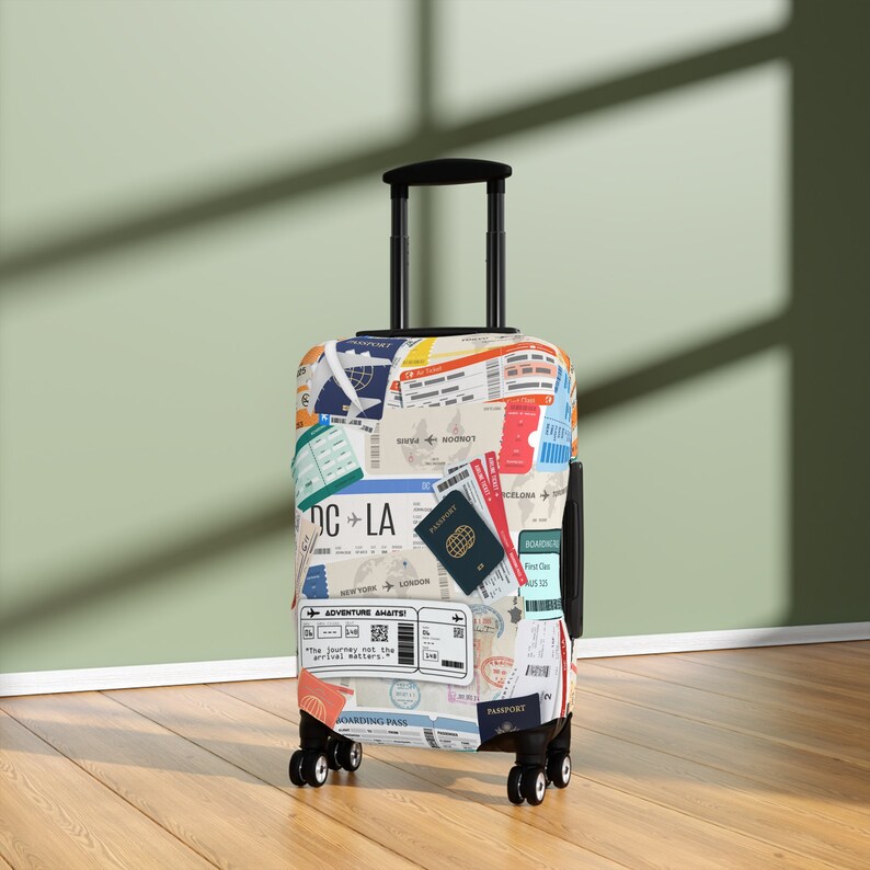 Luggage Cover - Boarding Pass/airplane Ticket | Custom Print Luggage ...