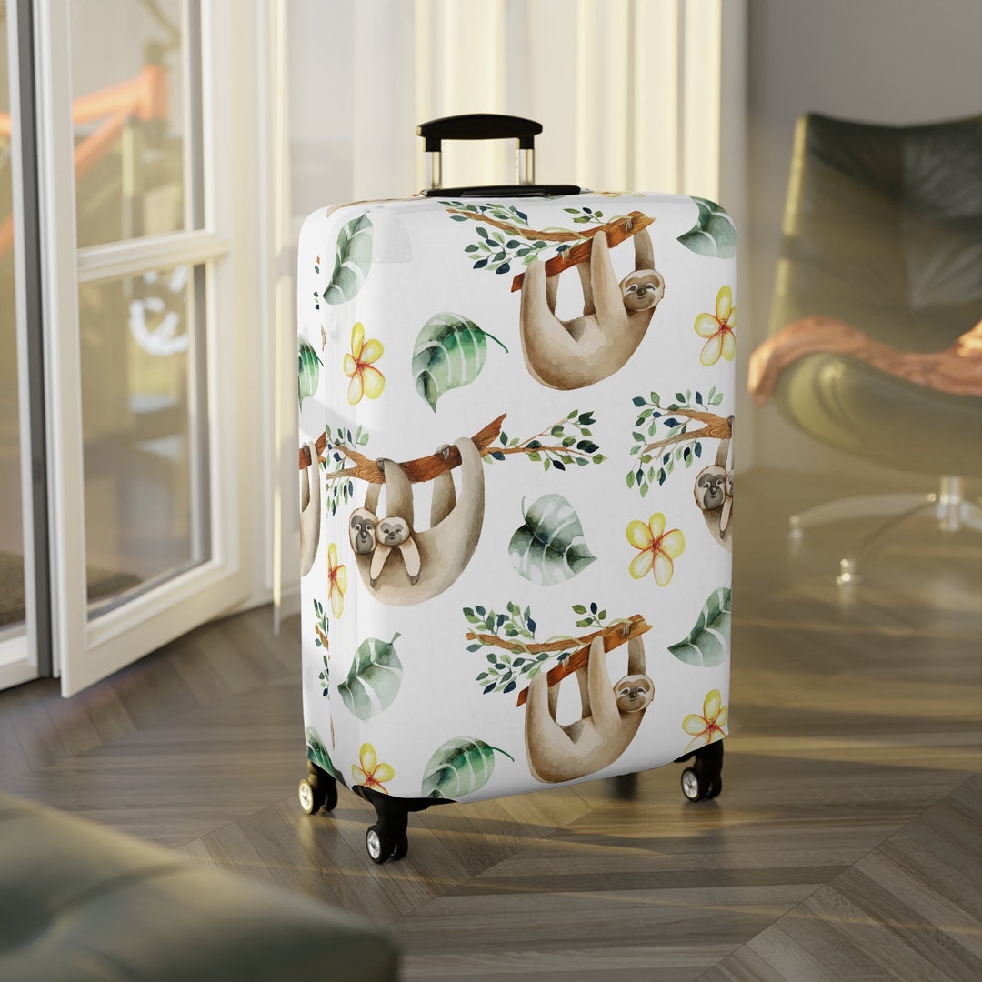 Luggage Cover - Cute Sloth Design | Custom Print Luggage Covers ...