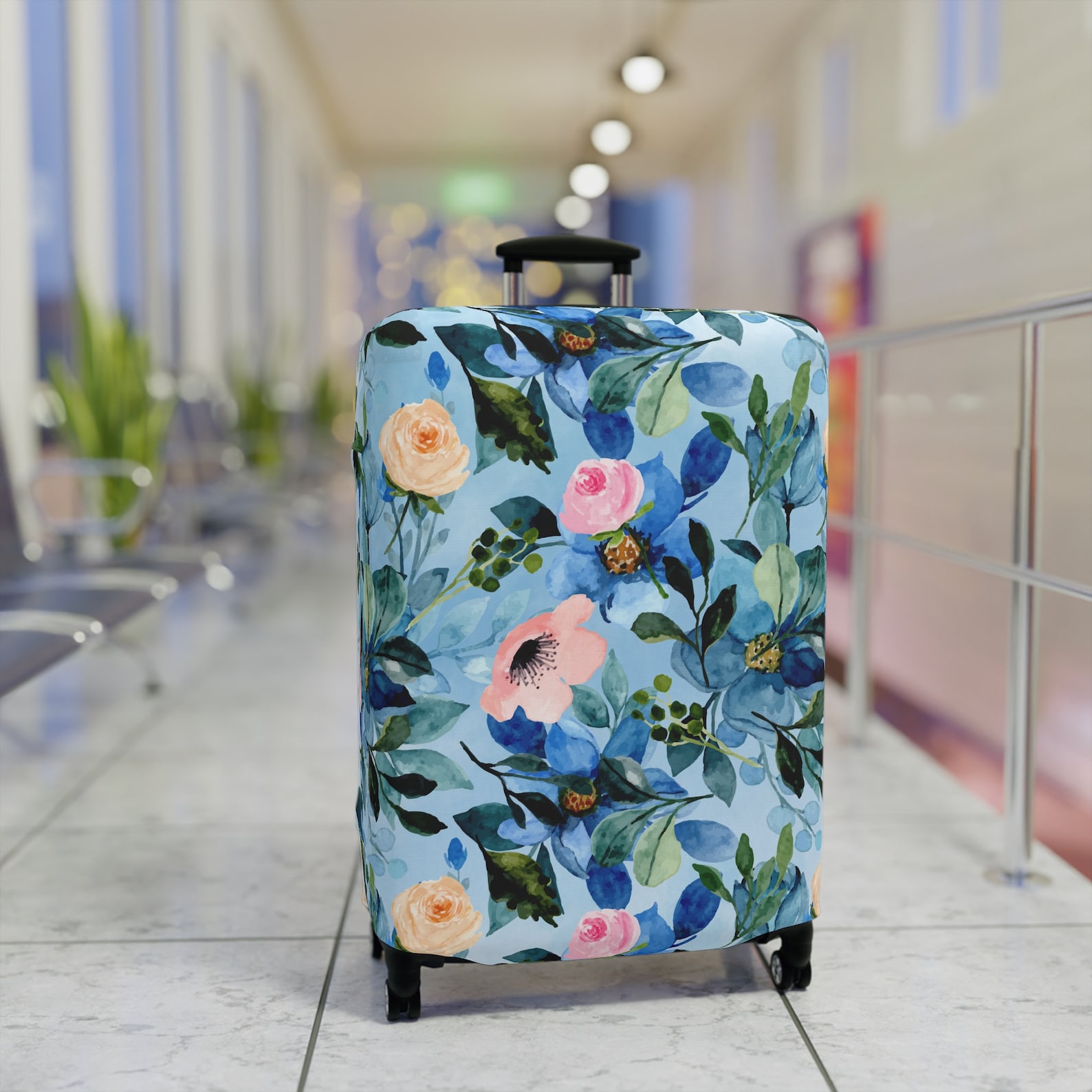Stylish Blue Floral Luggage Cover - Best Protective Suitcase and ...