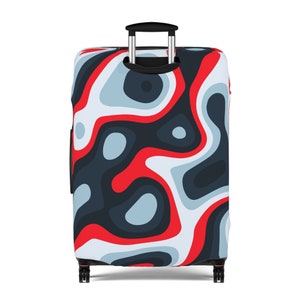 Luggage Cover - Blue Red Abstract Art | Custom Print Luggage Covers ...
