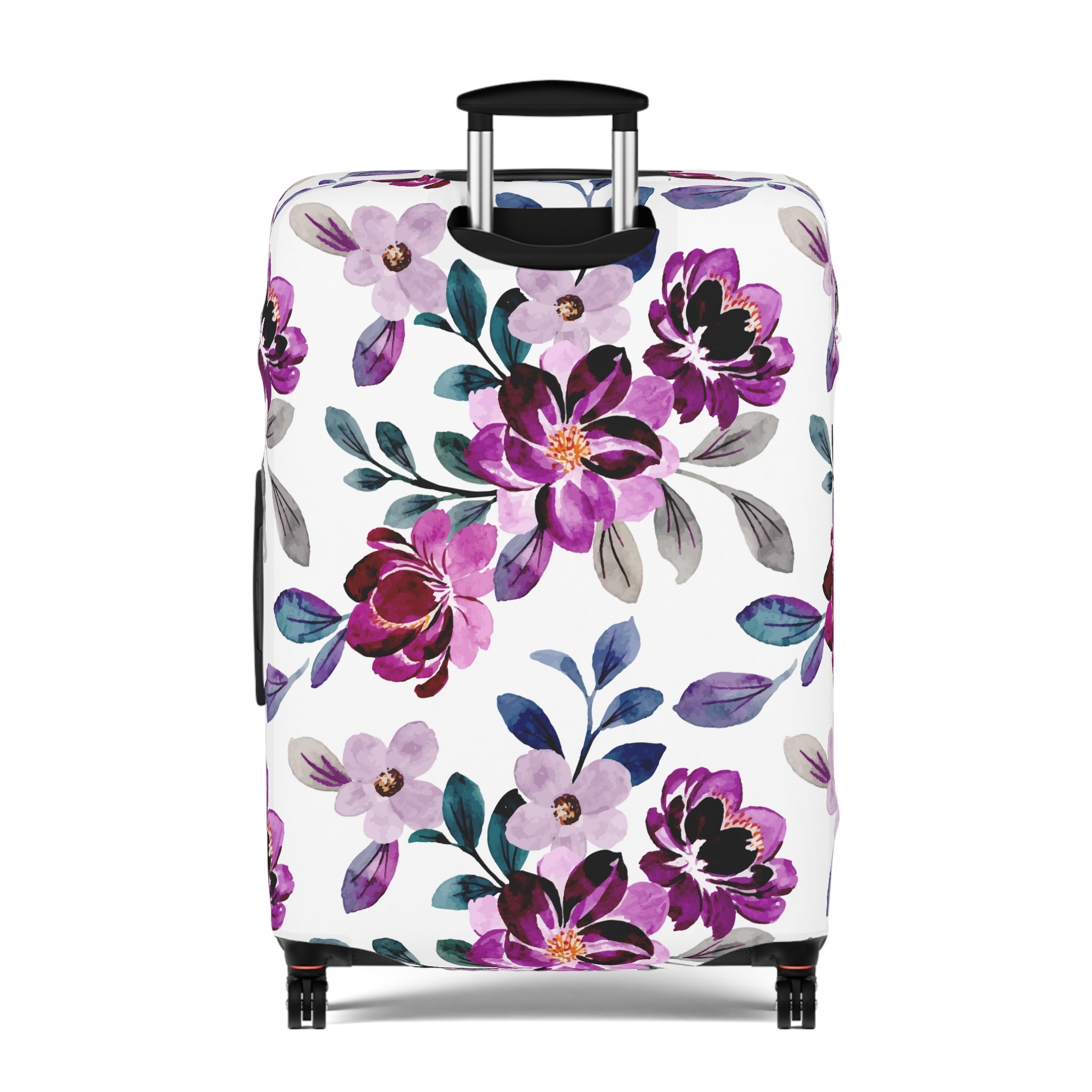Luggage Cover - Purple Floral Watercolor Artwork | Custom Print Luggage ...