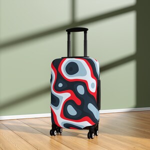 Luggage Cover - Blue Red Abstract Art | Custom Print Luggage Covers ...