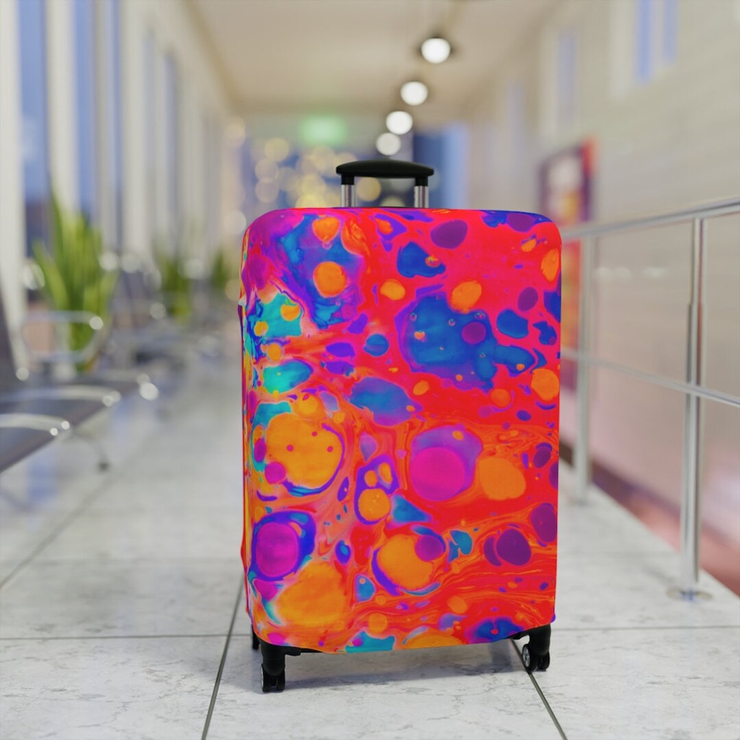 Abstract Art Bubbles - Luggage Cover for Protection - Polyester/spandex ...