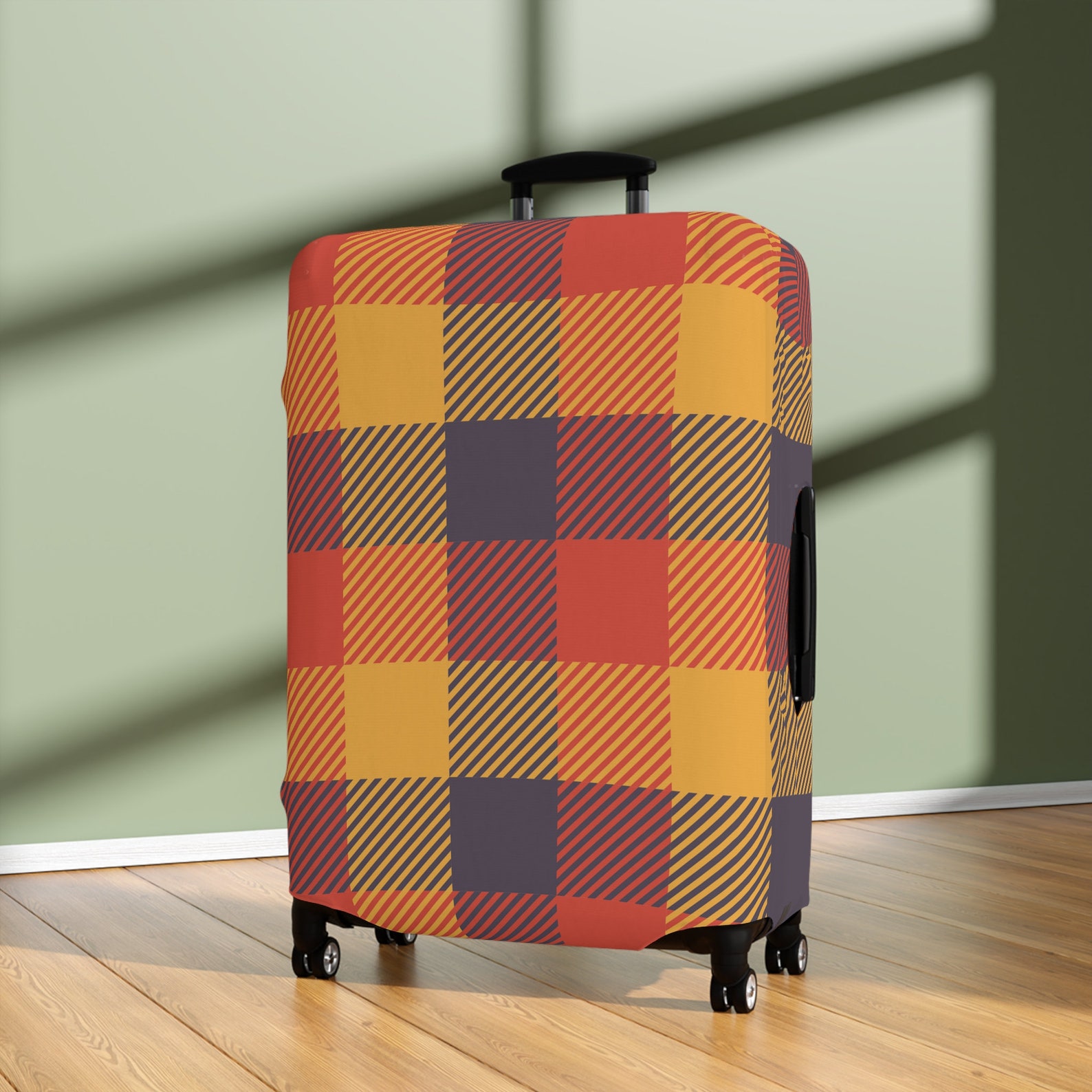 Luggage Cover - Autumn Plaid Pattern | Custom Print Luggage Protectors ...
