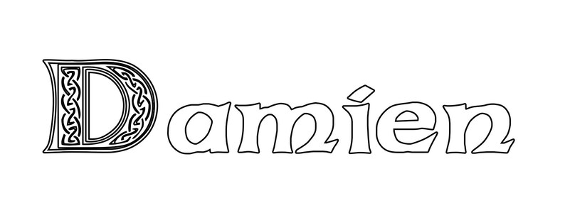 Damien Story of the Namename Explained History Name | Etsy