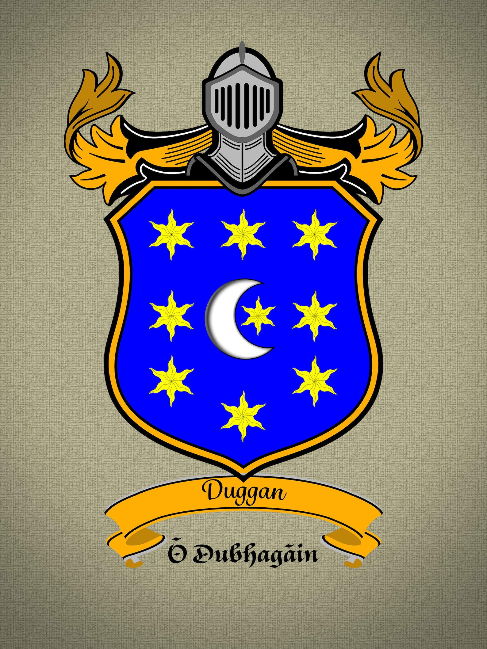 Duggan Family Coat of Arms Download for history buffs | Etsy