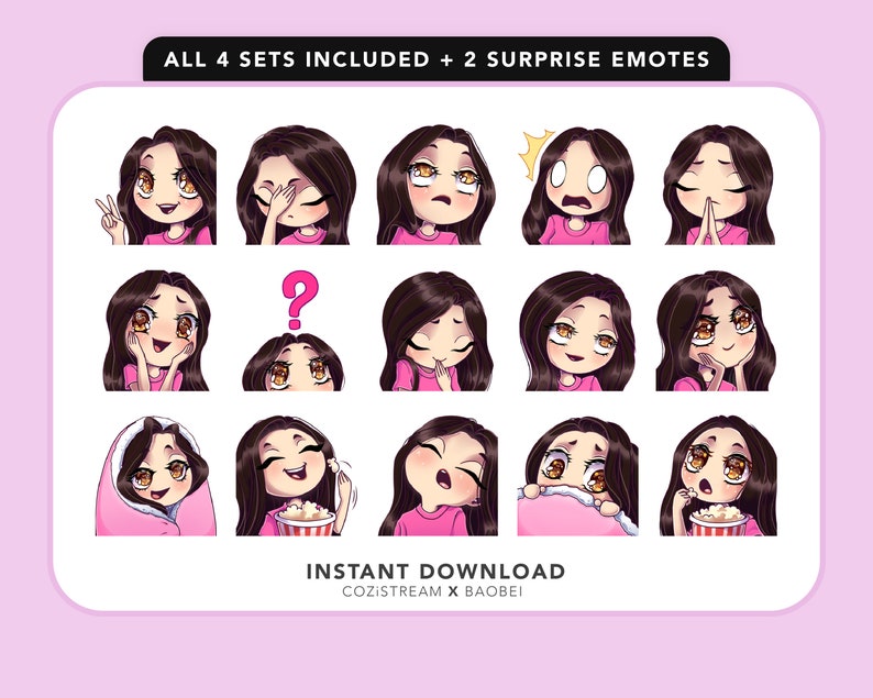 SUPER BUNDLE Emote Pack Adrianna : Vanilla Skin . Chocolate Brown Hair ...