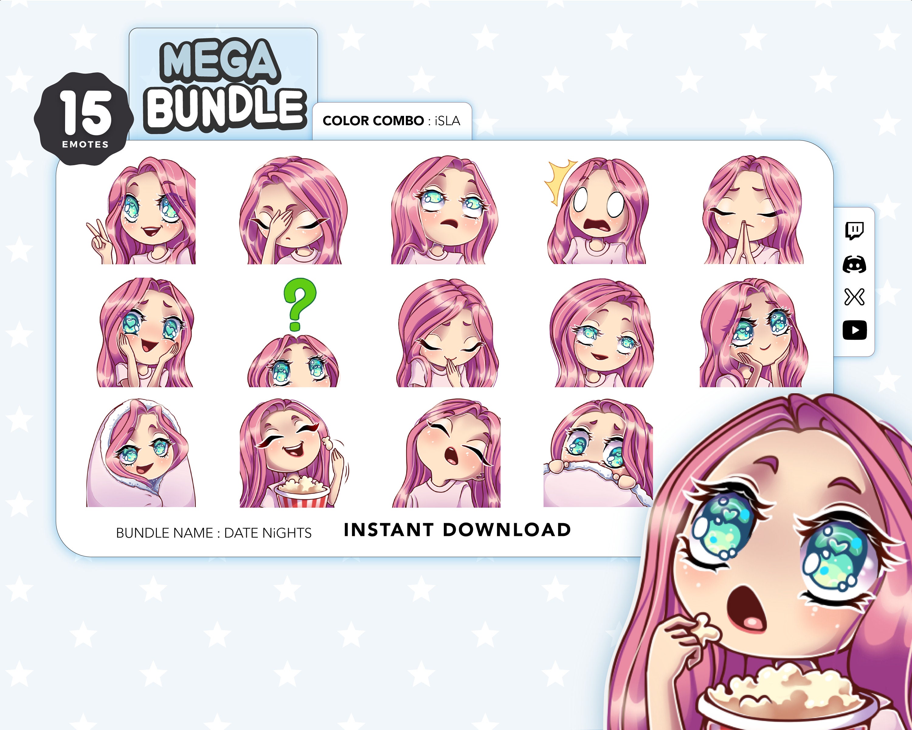 Drawing & Illustration live streaming twitch emotes anime iSLA ...