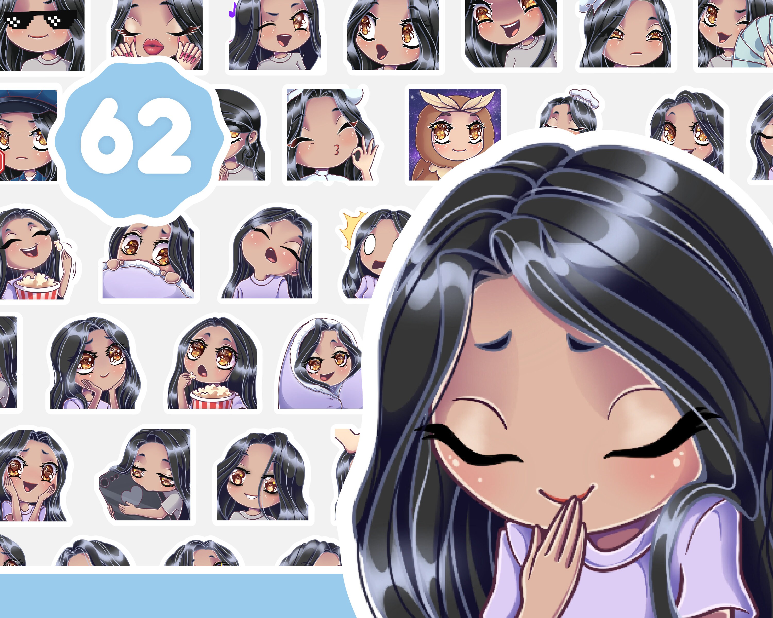SUPER BUNDLE Emote Pack Devina : Almond Skin . Black Hair . Java Brown ...
