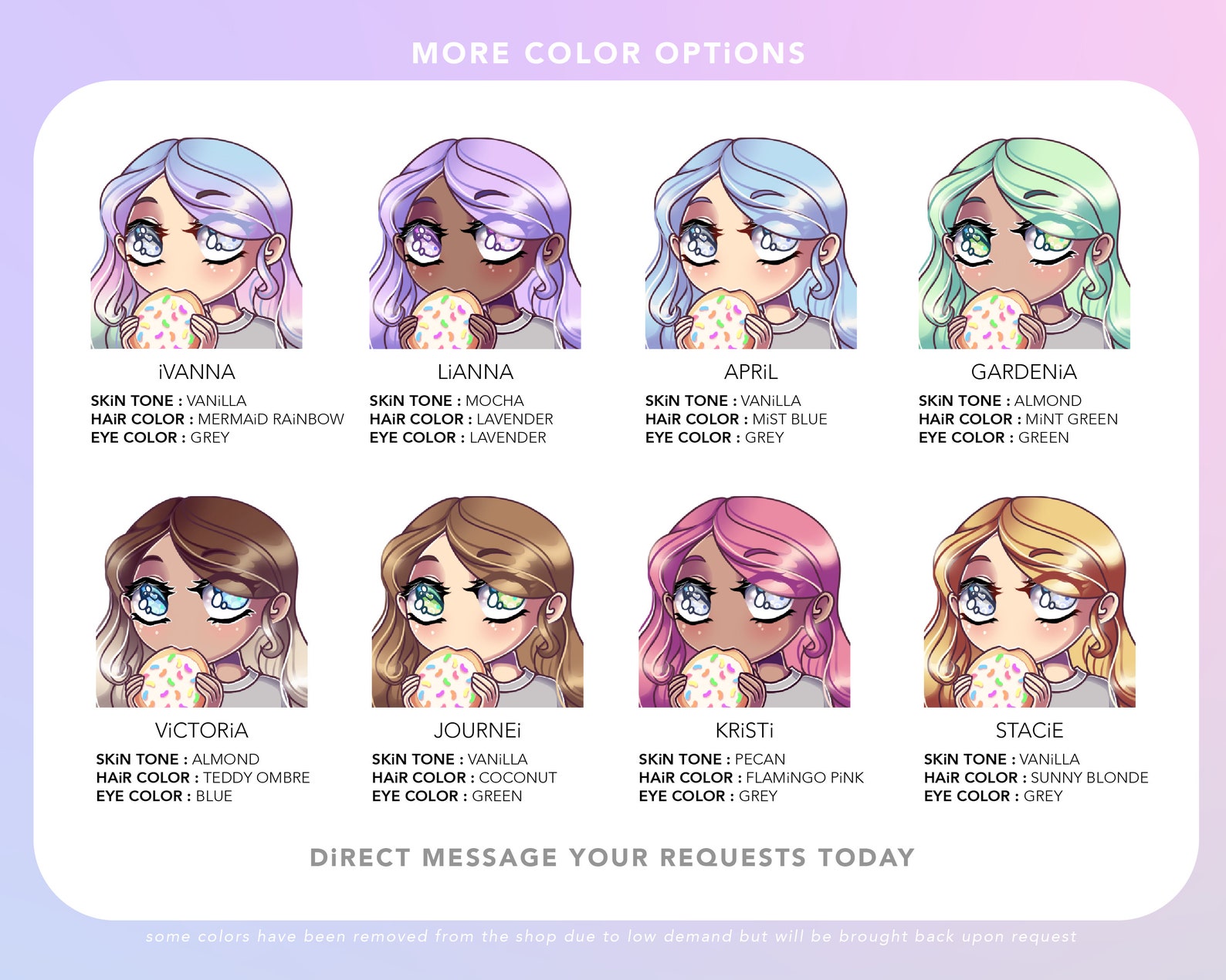 Emotes SUPER BUNDLE Cassie : Vanilla Skin . Carrot Ginger Hair . Blue ...